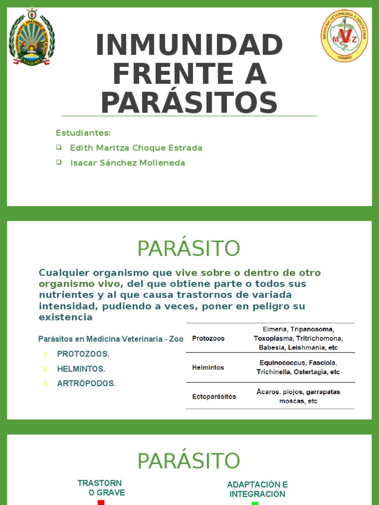 Inmunidad Frente A Parásitos | PDF | Biologia de sistemas | Sistema inmune