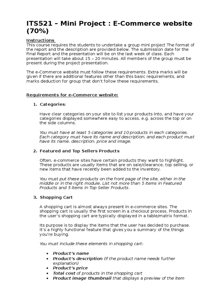 ITS521 - Mini Project E-Commerce Website | PDF | Websites | Social ...