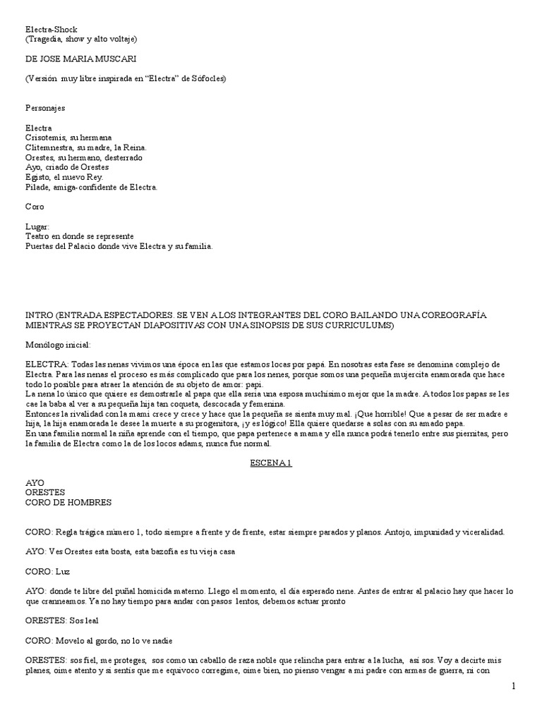 Electra Shock | PDF | Clitemnestra | Agamenón