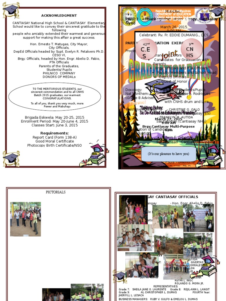 Cnhs Grad Program 2015 | PDF | Academia | Schools