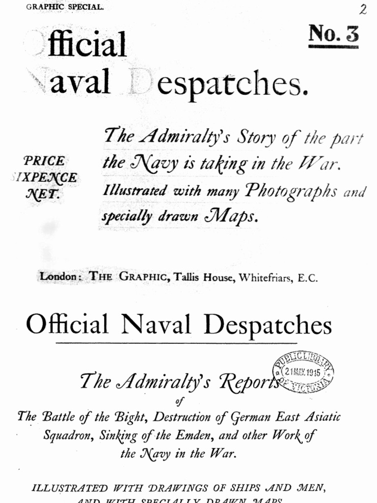 Official Naval Dispatches No. 3 1914 | PDF | Cruiser | Destroyer
