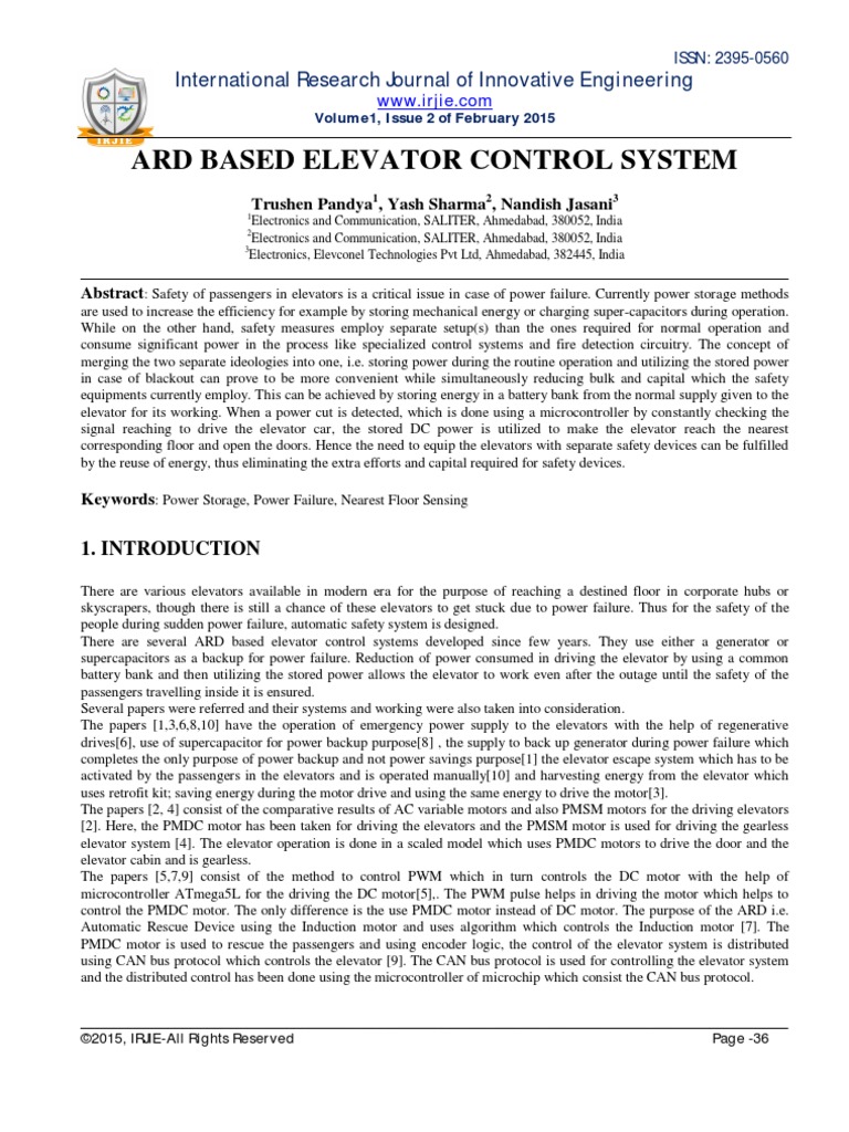 Ard Based Elevator Control System | PDF | Elevator | Computer Data Storage