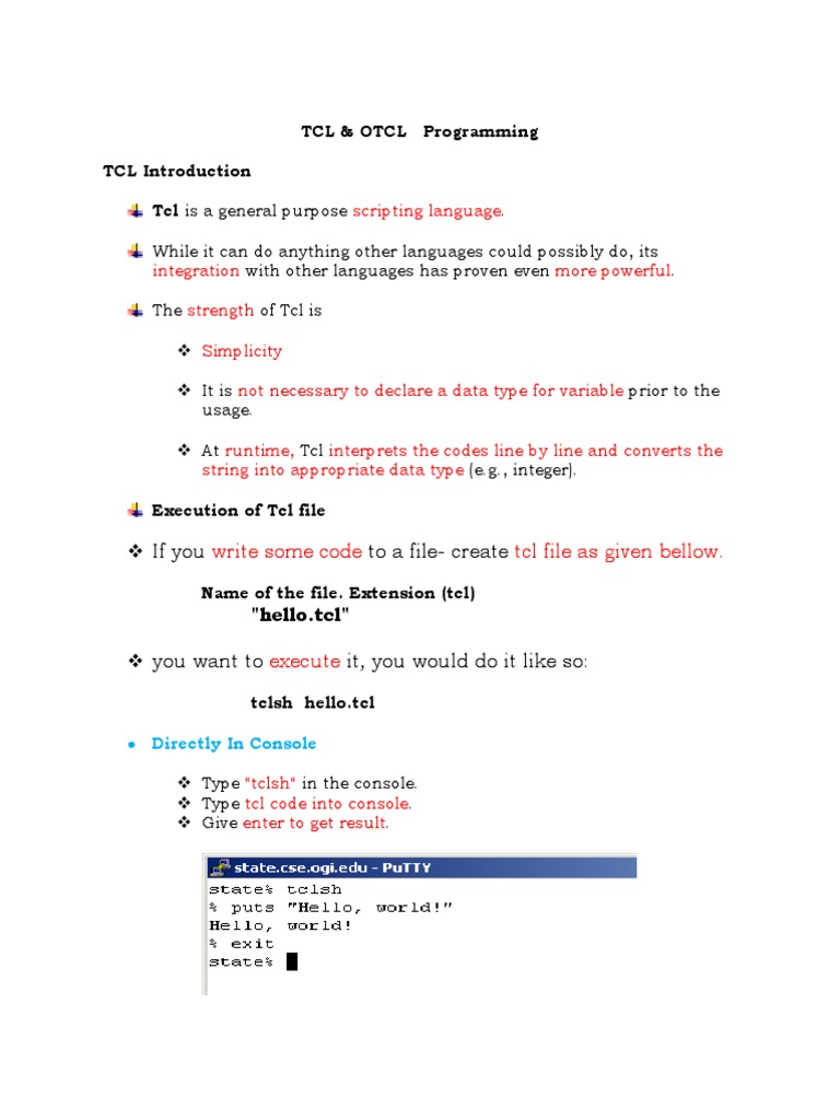 Study of TCL | PDF | Class (Computer Programming) | Subroutine