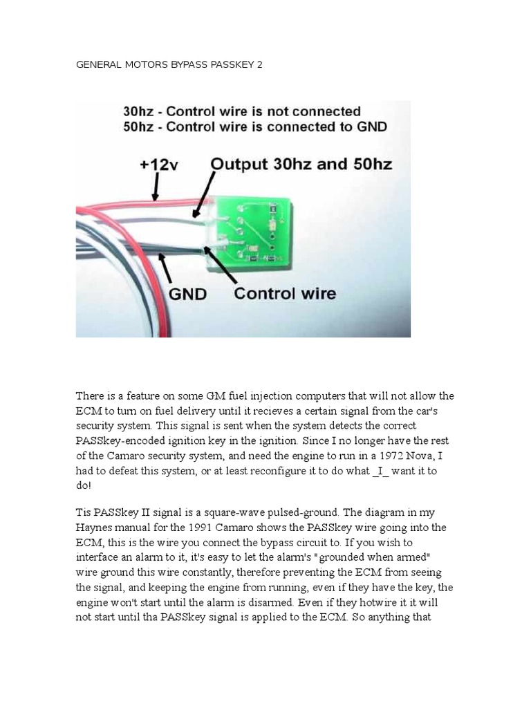 General Motors Bypass Passkey 2 | PDF | Resistor | Capacitor