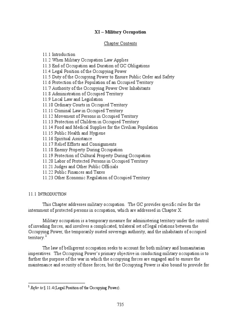Chapter 11 - Military Occupation | PDF | Military Occupation | Law Of War