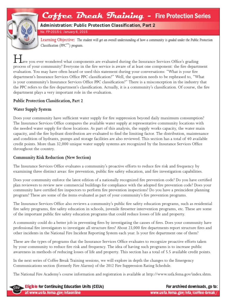 Administration: Public Protection Classification, Part 2 | PDF | Fire ...