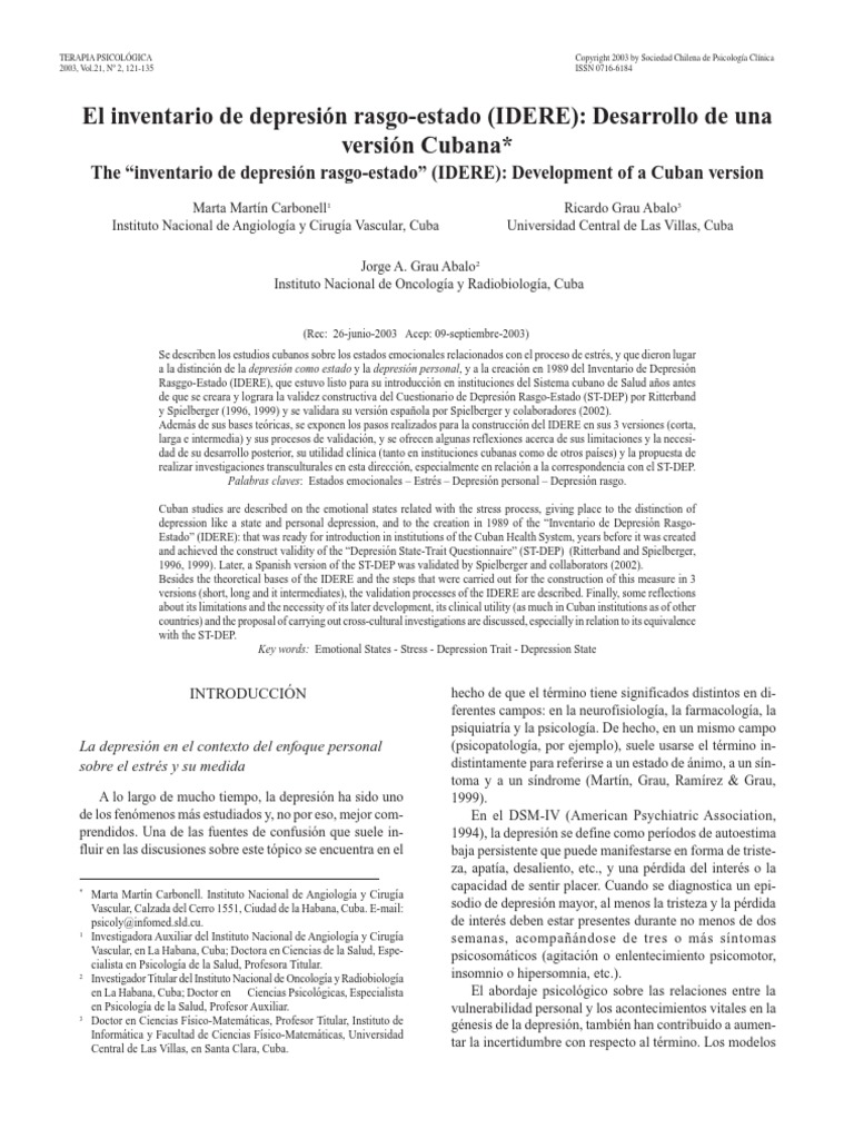 Idere Completo | PDF | Depresión (estado de ánimo) | Ansiedad