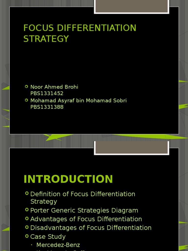 Focus Differentiation Strategy Overview | PDF | Logistics | Strategic ...