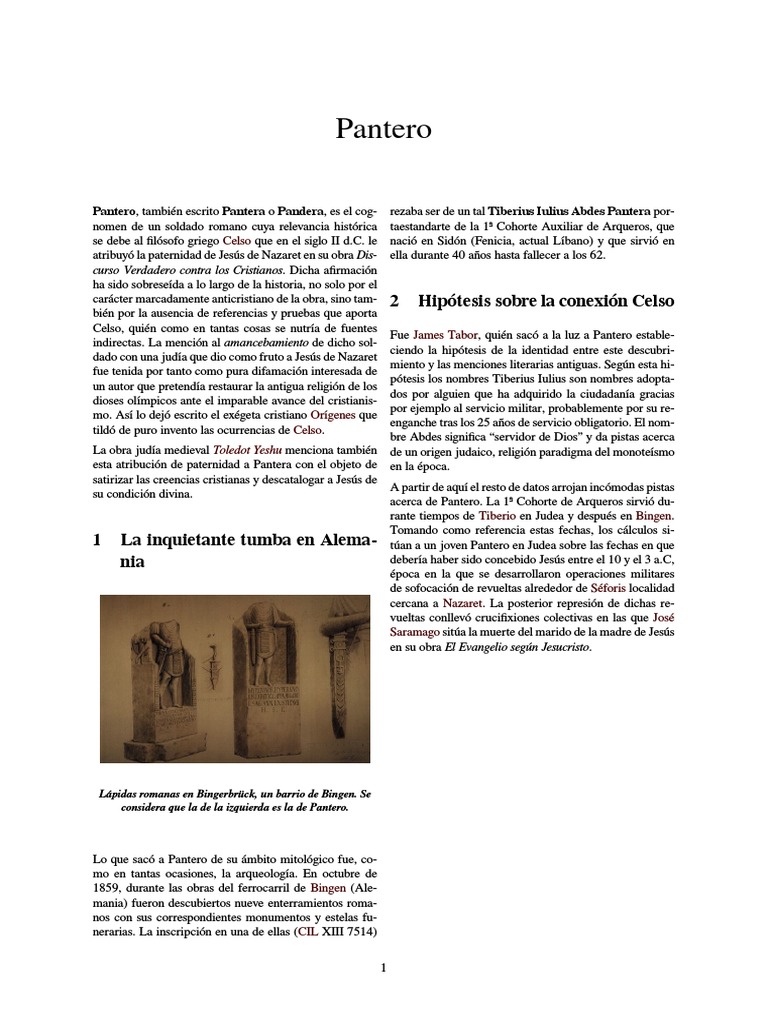 Pantero: Paternidad de Jesús en Debate | PDF | Jesús | Religión y creencia
