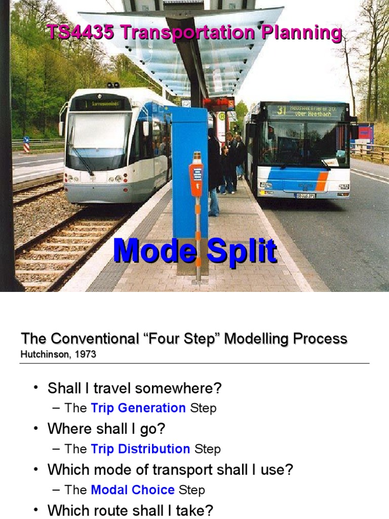 Mode Split (Model Pemilihan Moda Transportasi) | PDF