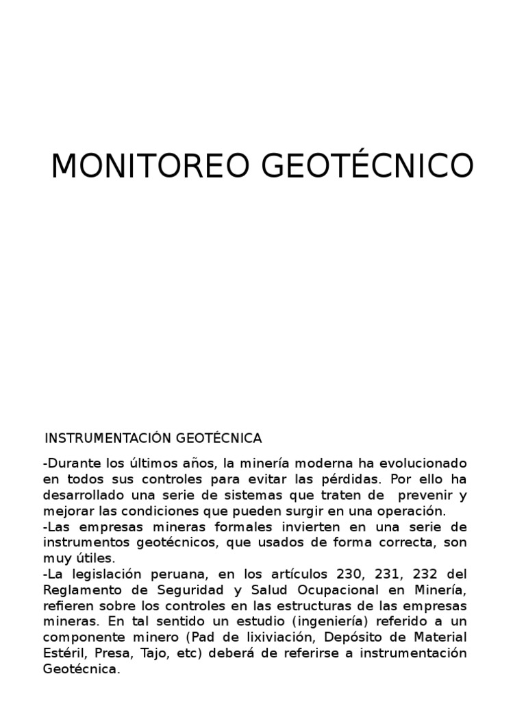 Clase Monitoreo Geotécnico | PDF | Minería | Radar