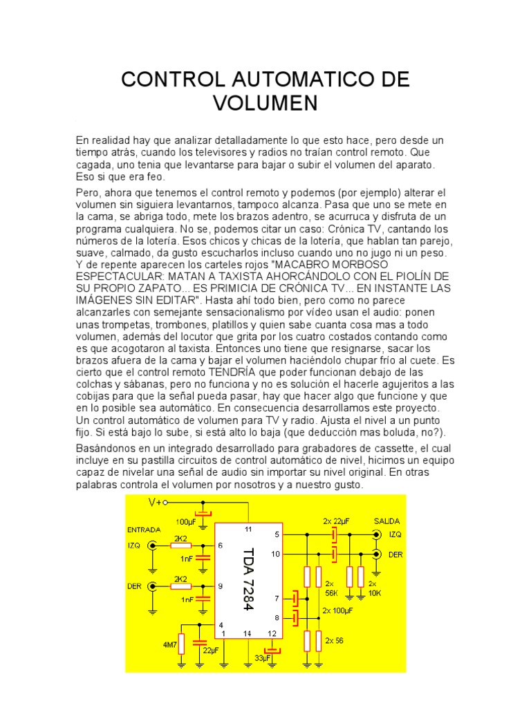 Control Automatico de Volumen | PDF | Control remoto | Televisión