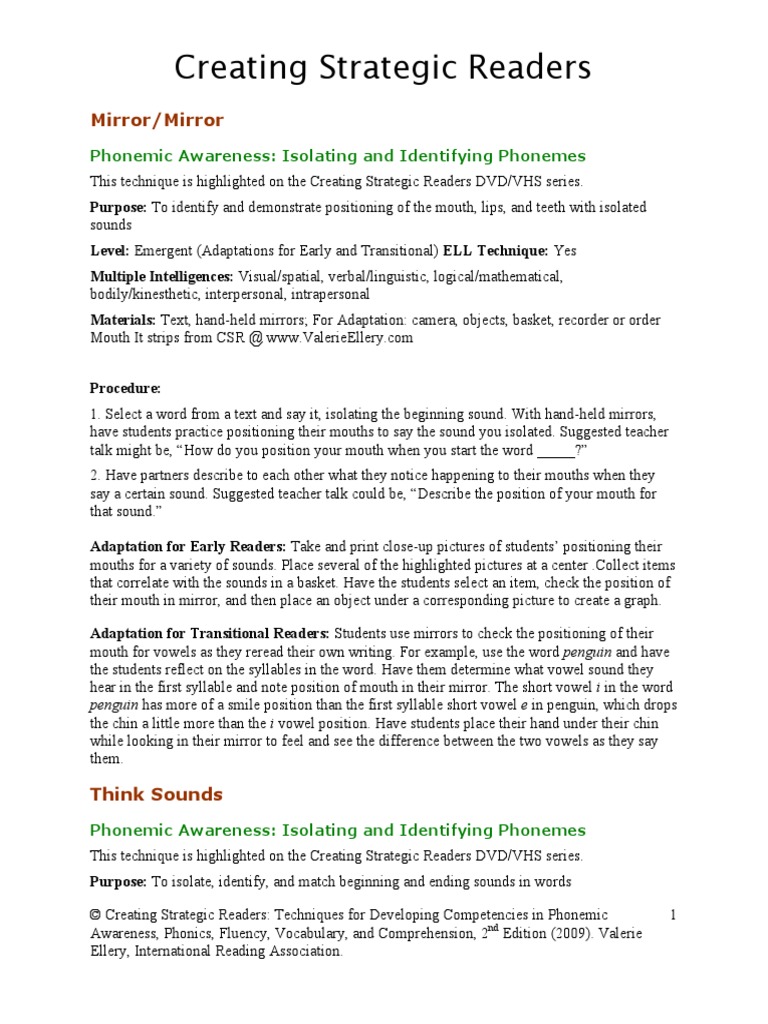 Reading Strategies PDF | PDF | Phonics | Reading Comprehension