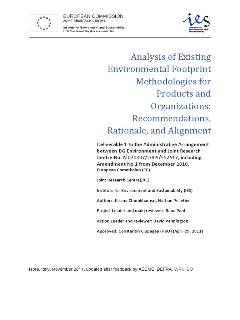 Analysis of Existing Environmental Footprint | PDF