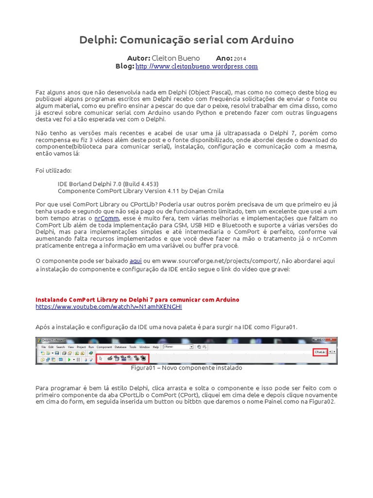 Delphi Cport Lib Delphi 4 Arduino Com Fonte Pdf Arduino Python 1507