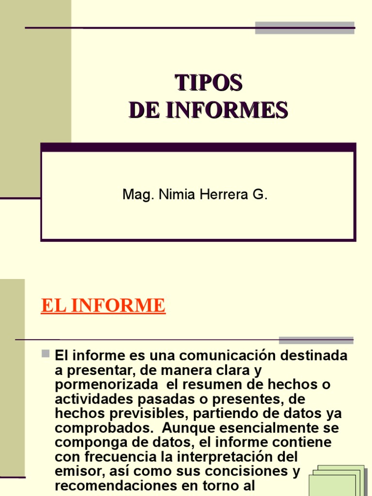 tipos de informes