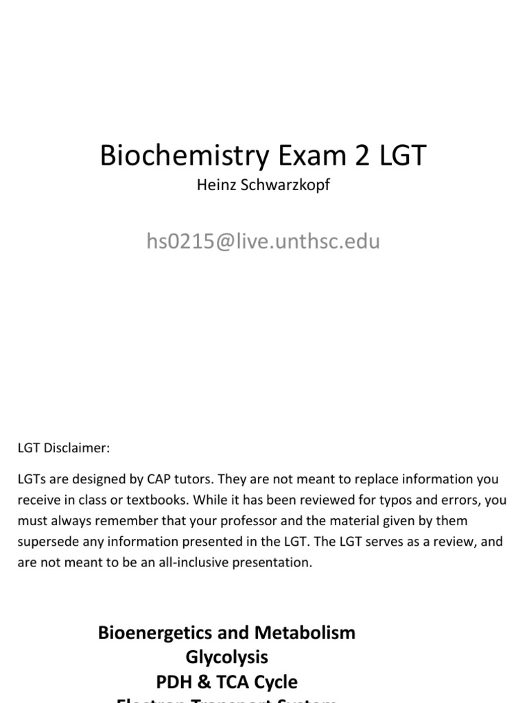 Biochemistry-Exam 2 Heinz Schwarzkopf | PDF | Citric Acid Cycle | Diet ...