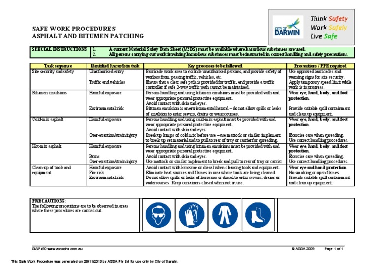 Asphalt and Bitumen Patching PDF | PDF | Personal Protective Equipment ...