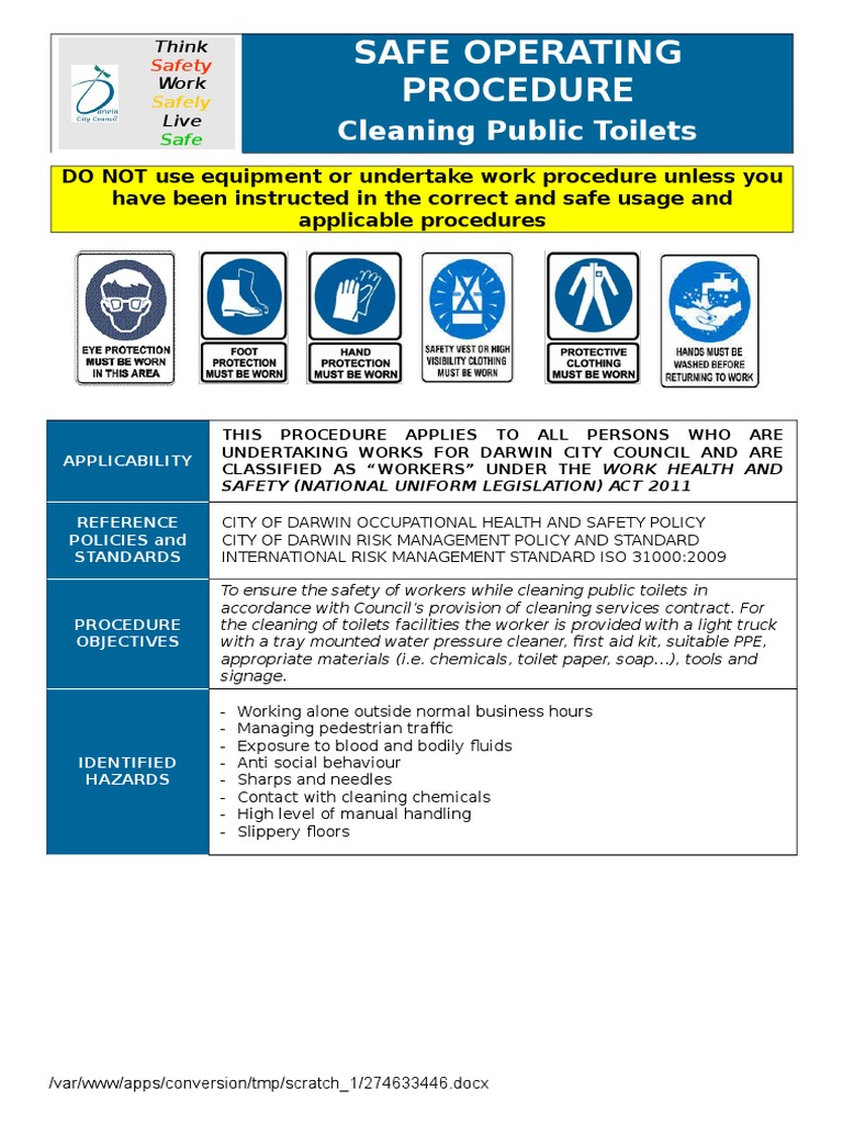 Cleaning Public Toilets | PDF | Prevention | Safety