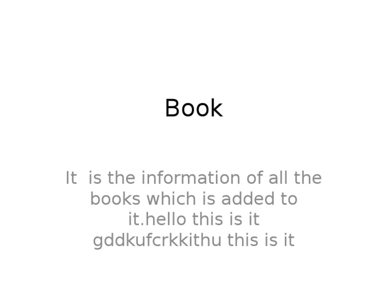 Comprehensive Book Information Guide | PDF