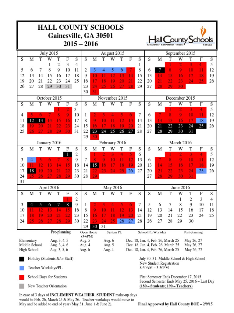2015-2016 School District Calendar | PDF