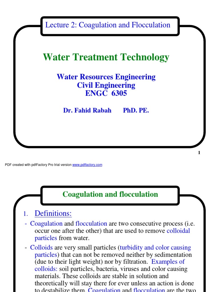 Coagulation and Floculation | PDF | Colloid | Physical Chemistry