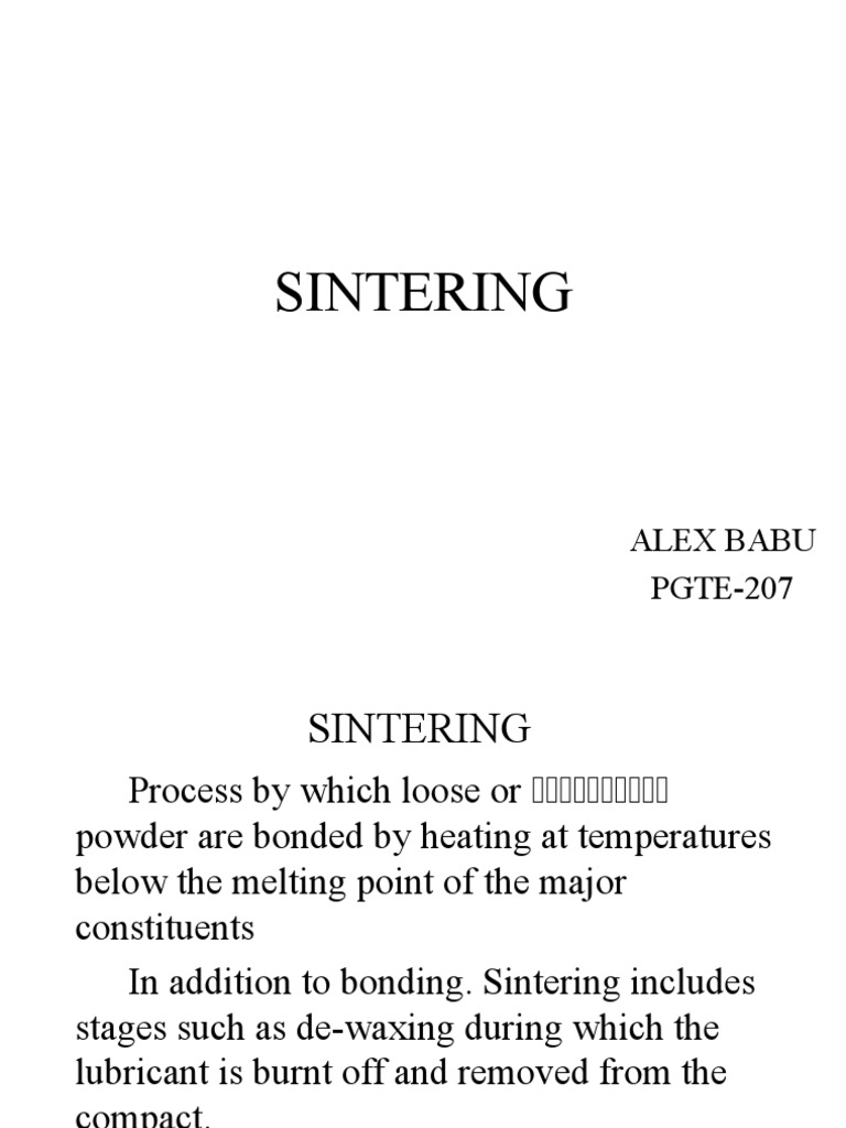 Sintering Pdf Sintering Casting Metalworking
