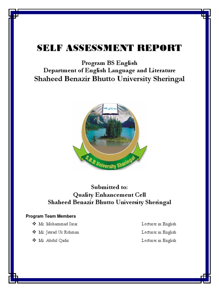 Self-Assessment Report for BS English Program | PDF | Curriculum ...