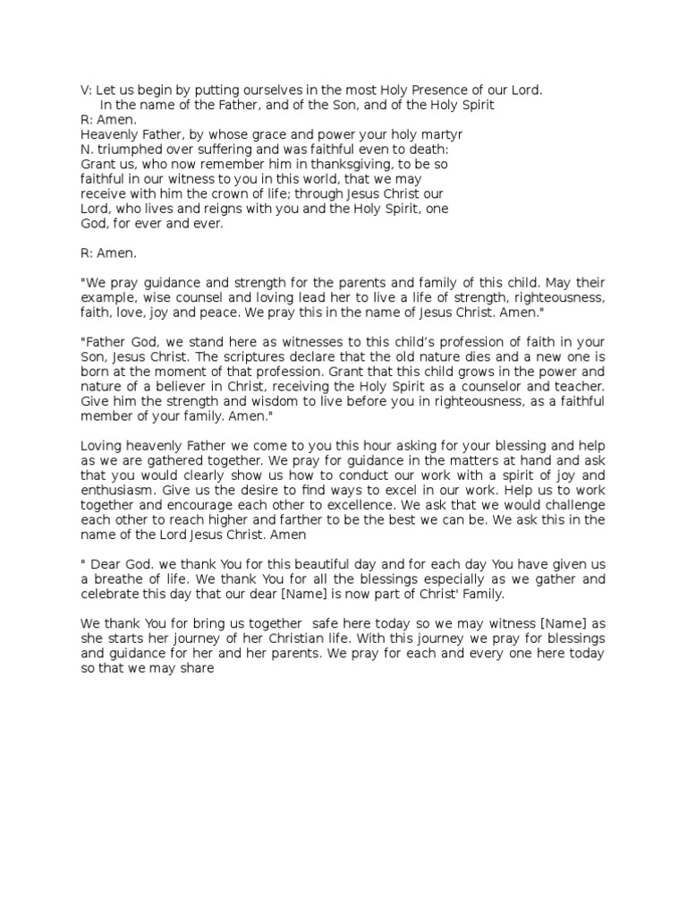 Sample Prayer | PDF | God The Father | Prayer