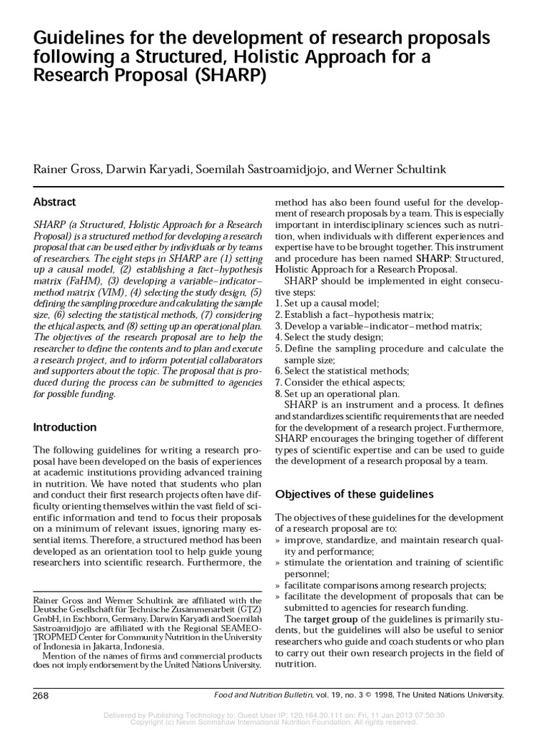 Guidelines For The Development of Research Proposals PDF | PDF | Sampling (Statistics) | Survey ...