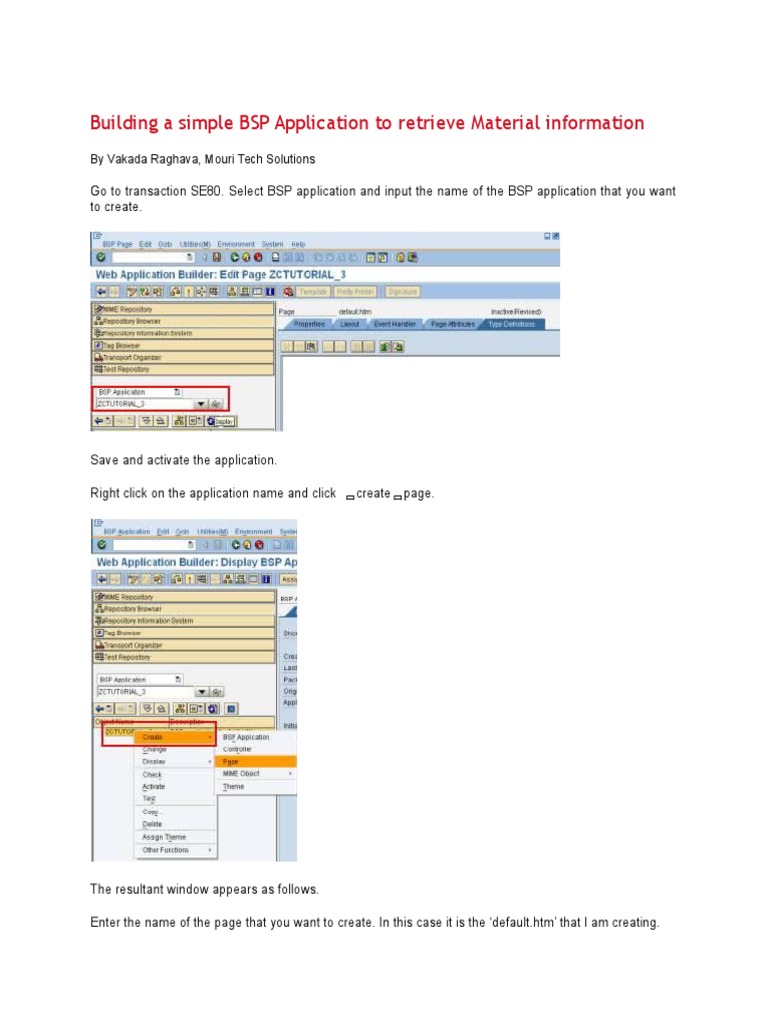 Building A Simple BSP Application To Retrieve Material Information | PDF