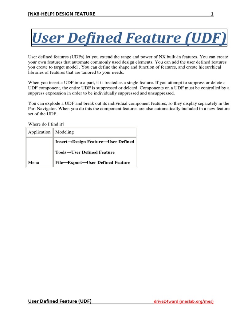 User Defined Feature (UDF) | Download Free PDF | Library (Computing ...