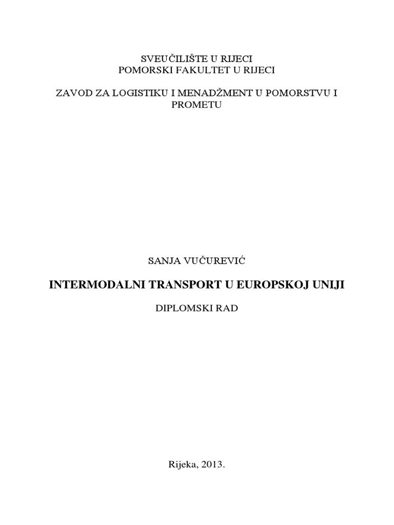 Intermodalni Transport U Europskoj Uniji | PDF