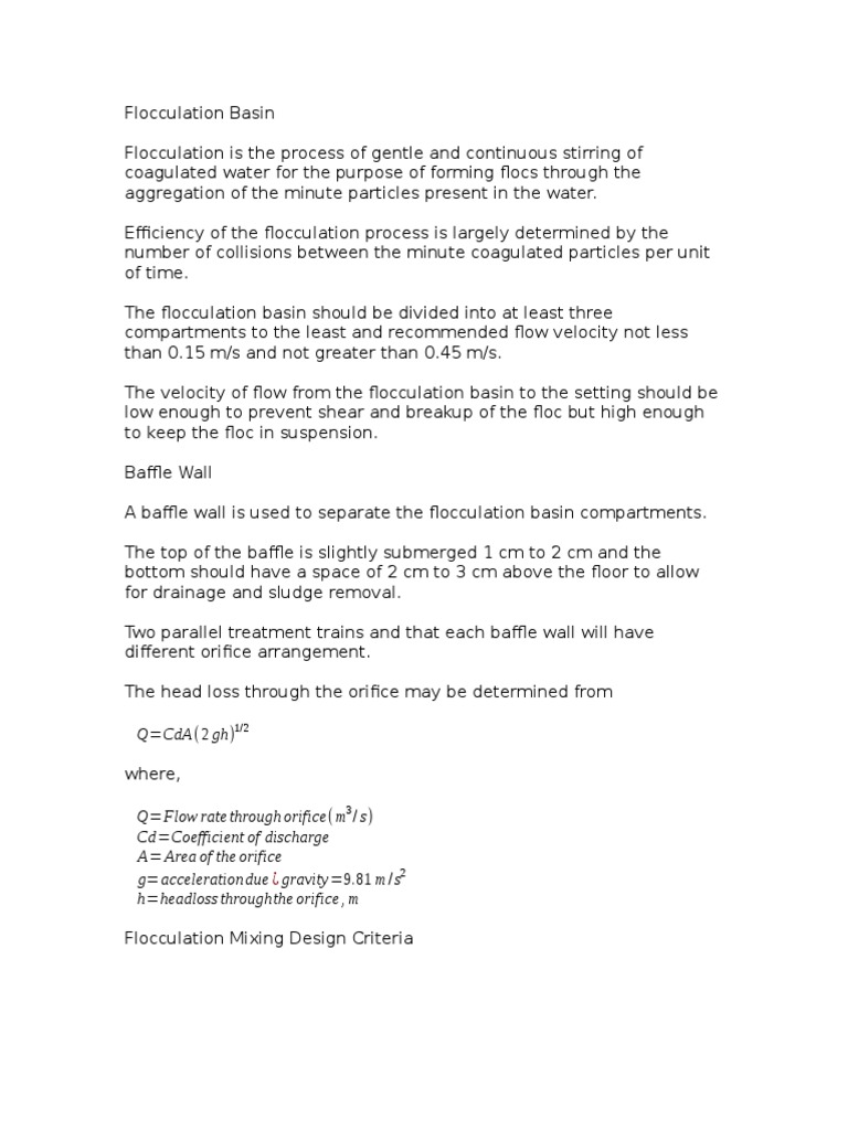 Design of a Two-Stage Mechanical Flocculation System for Water ...