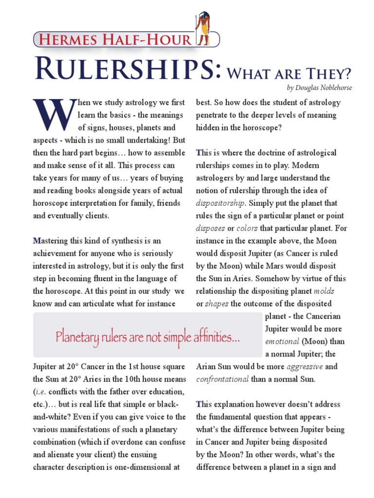 Rulerships: What Are They | Download Free PDF | Planets In Astrology ...