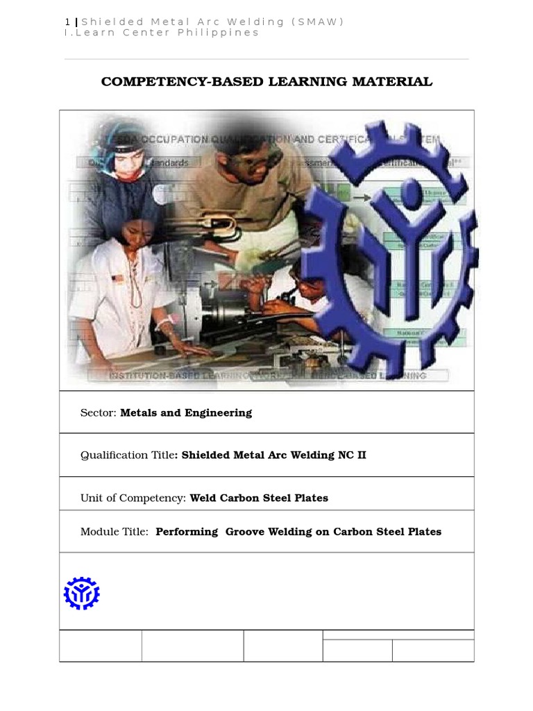 CBLM Smaw Plates 1g-4g | PDF | Welding | Construction