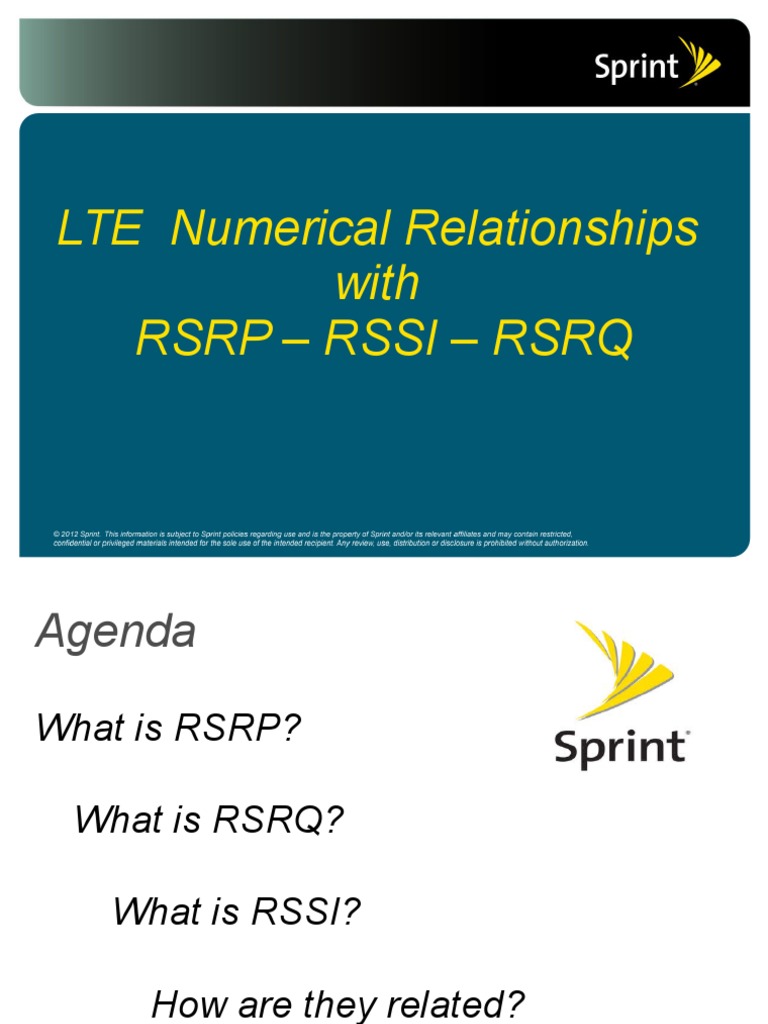 RSRP RSRQ RSSI | Decibel | Watt