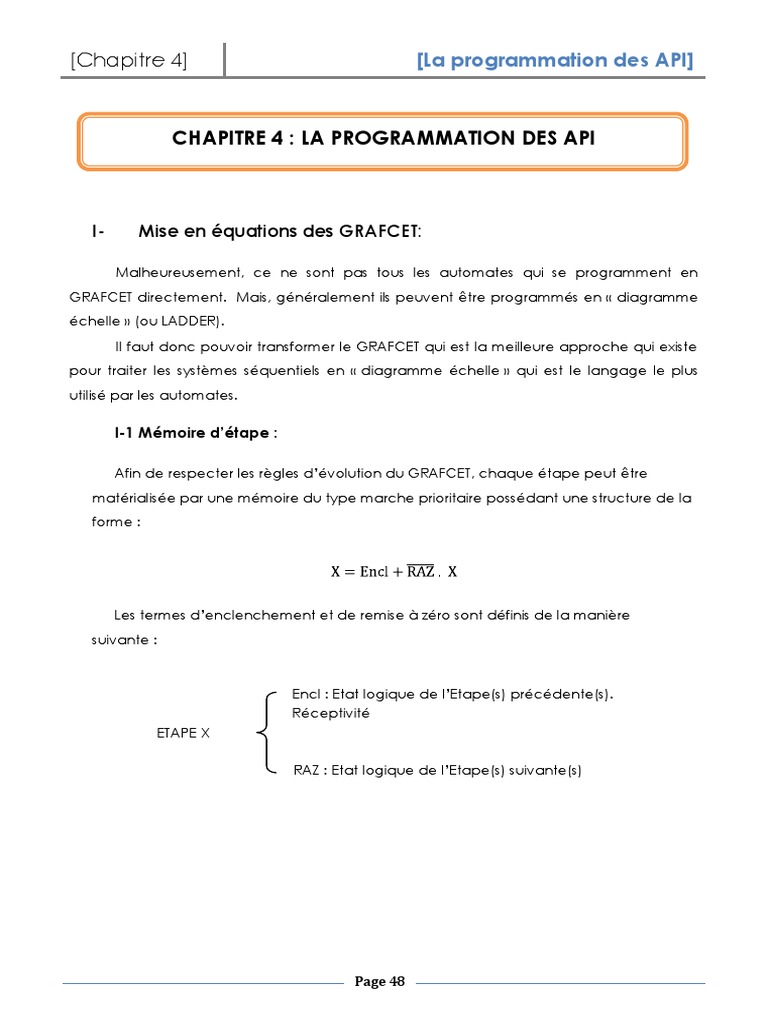 Programmation des API et GRAFCET | PDF | Interface de programmation ...