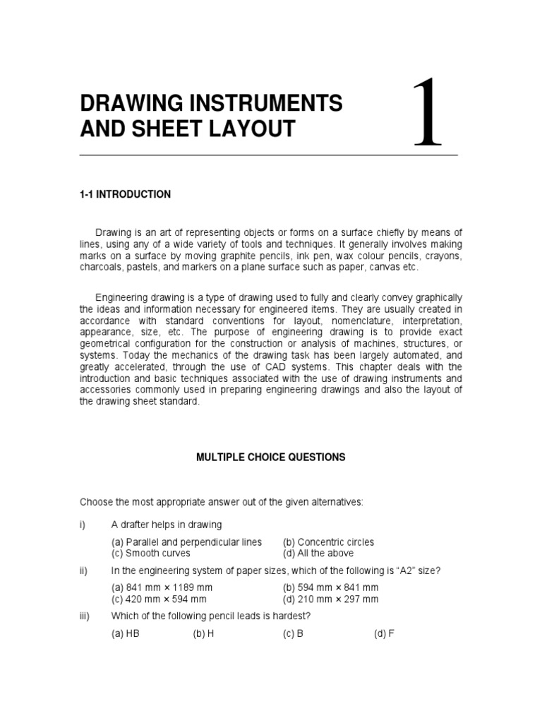 MCQ Engineering Drawing Basic | PDF