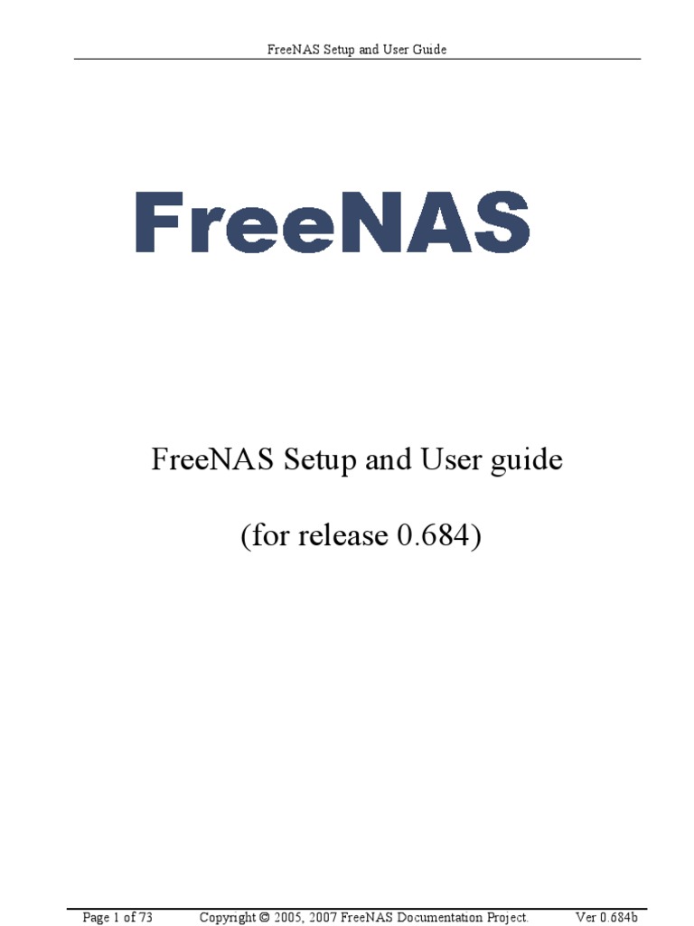 Freenas Setup and User Guide | PDF