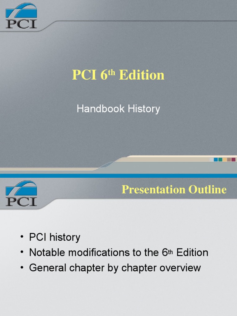 PCI 6th Edition - Handbook History | Precast Concrete | Concrete