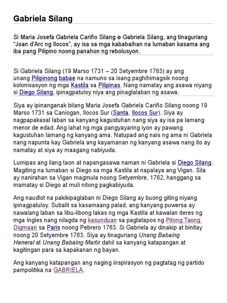 Gabriela Silang Reviews: Gabriela Silang Biographie – XCTF
