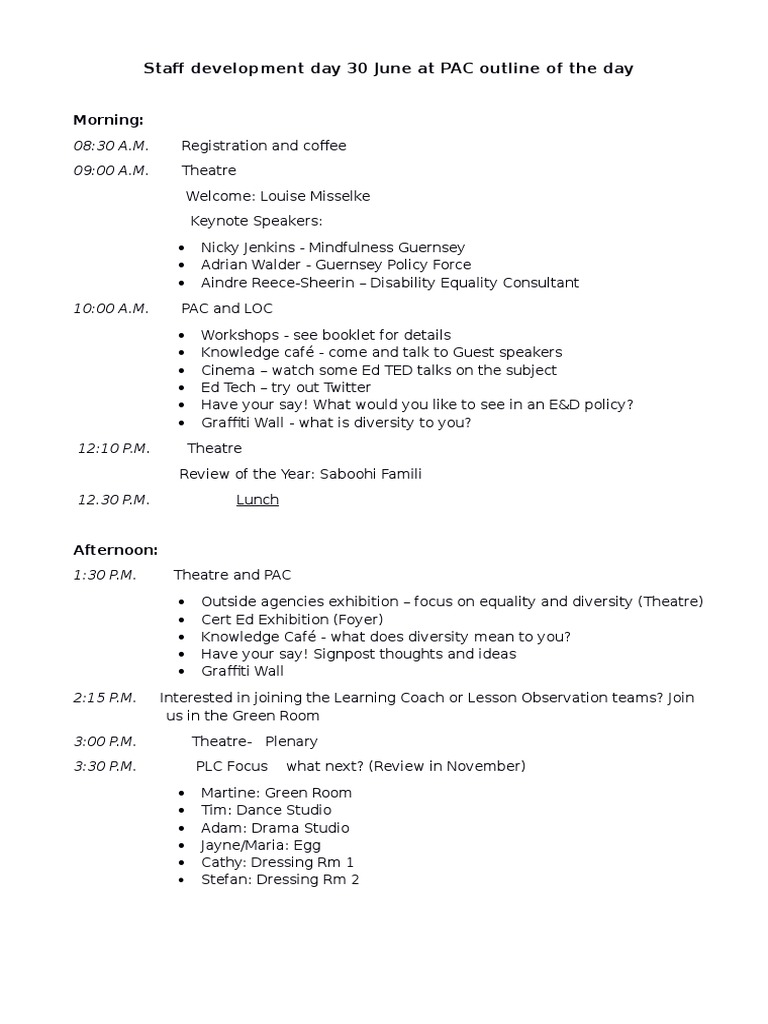 Staff Development Day | PDF