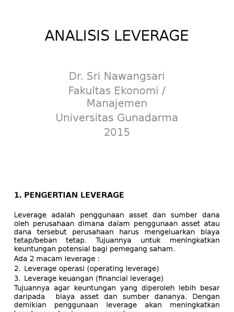 Analisis Leverage | PDF