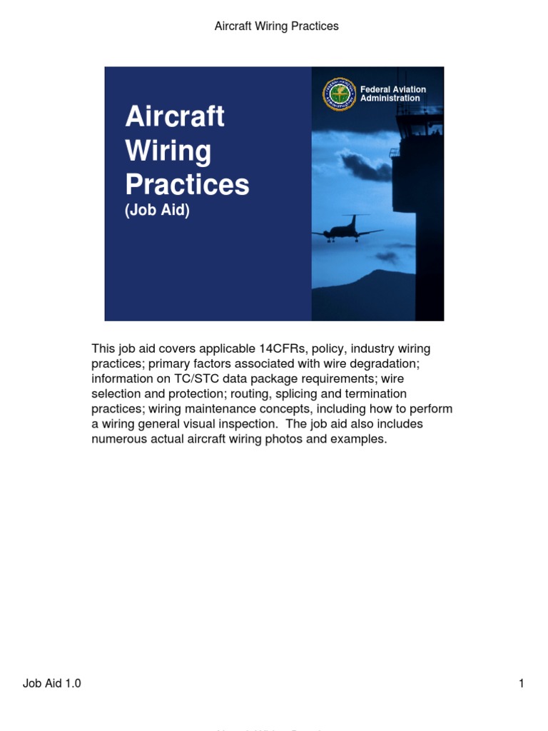 Aircraft Wiring Practices | PDF | Electrical Wiring | Federal Aviation ...
