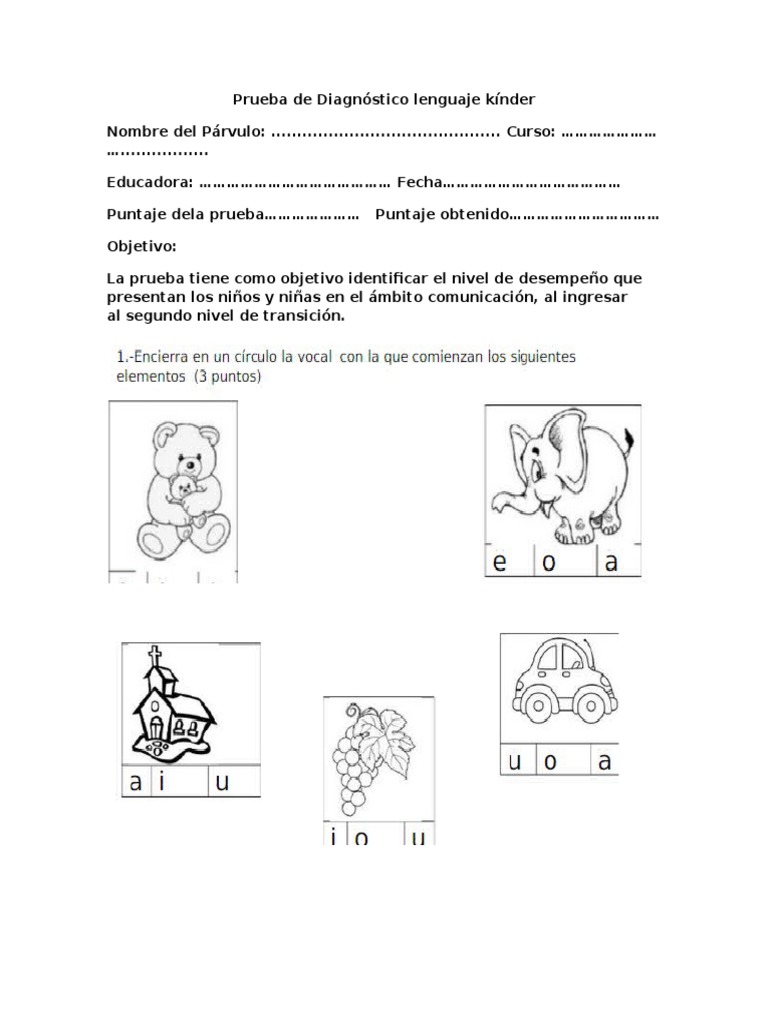 Prueba de Diagnostico Kinder