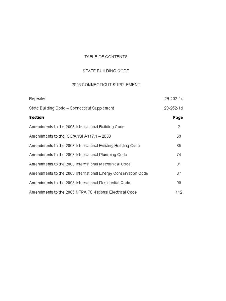 2005 Connecticut State Building Code | PDF | Building Code | Hvac