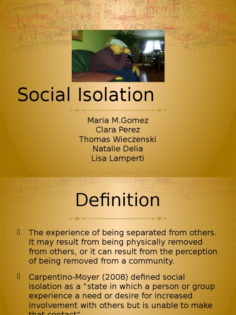 Presentation social isolation.pptx | Loneliness | Solitude