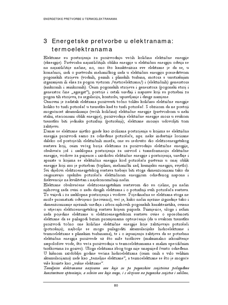 03 Energetske Pretvorbe U Termoelektranama | PDF