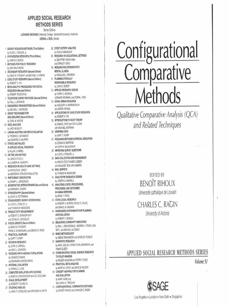 Dr. Benoit Rihoux, Charles C. Ragin Configurational Comparative Methods - Qualitative ...